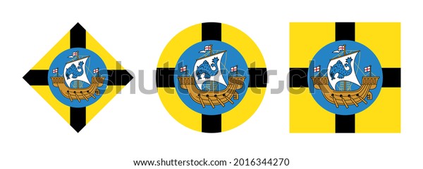 Wellington Flag Icon Set Isolated On Stock Vector (Royalty Free ...