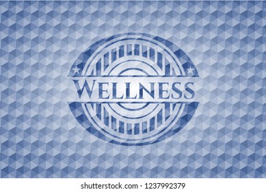Wellness Blue Polygonal Badge Stock Vector (Royalty Free) 1237992379 ...