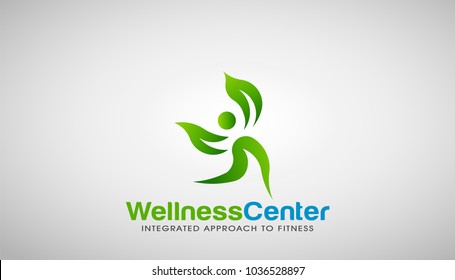 Wellness Center Logo Vector Design Illustration Stock Vector (Royalty ...