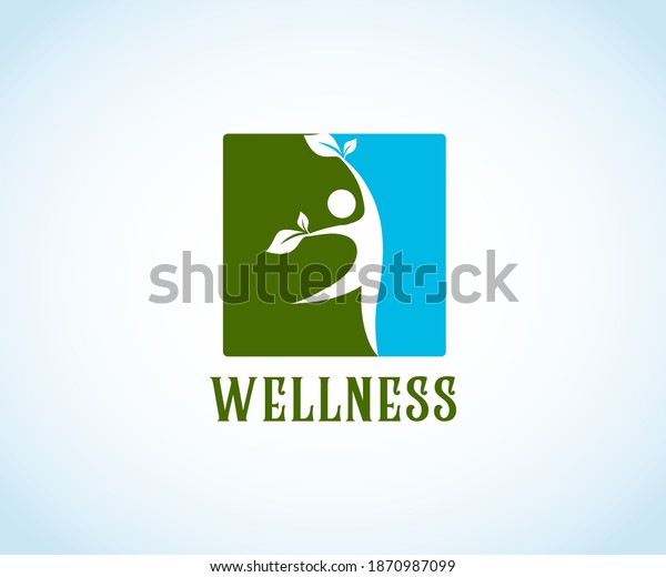 Wellness Logo Design Vector Icon Stock Vector (Royalty Free) 1870987099