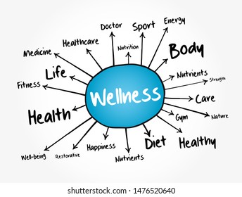 Wellness Mind Map Business Concept Presentations Stock Vector (Royalty ...
