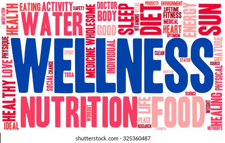 Wellness Word Cloud On White Background Stock Vector (Royalty Free ...