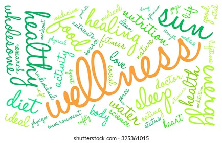 Wellness Word Cloud On White Background: vector de stock (libre de ...