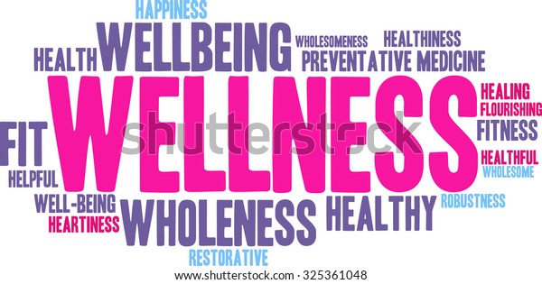 Wellness Word Cloud On White Background Stock Vector (Royalty Free ...