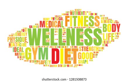 Wellness Word Cloud Vector Collage Made Stock Vector (Royalty Free ...