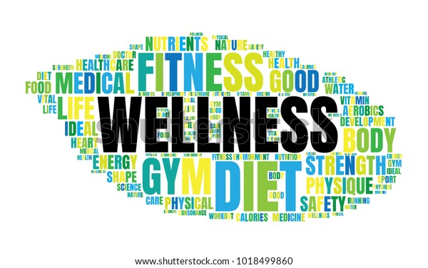 Wellness Word Cloud Vector Collage Made Stock Vector (Royalty Free ...