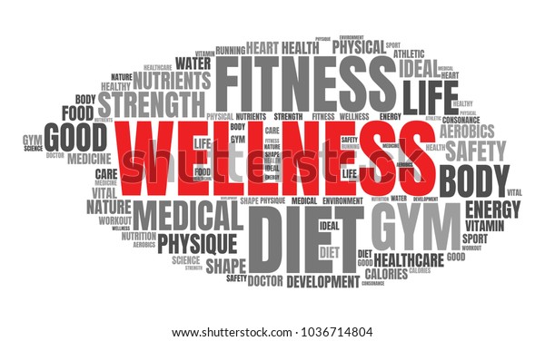 Wellness Word Cloud Vector Collage Made Stock Vector (Royalty Free ...