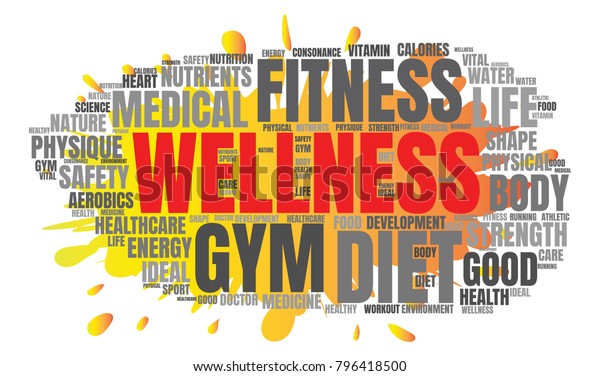 Wellness Word Cloud Vector Collage Made Stock Vector (Royalty Free ...