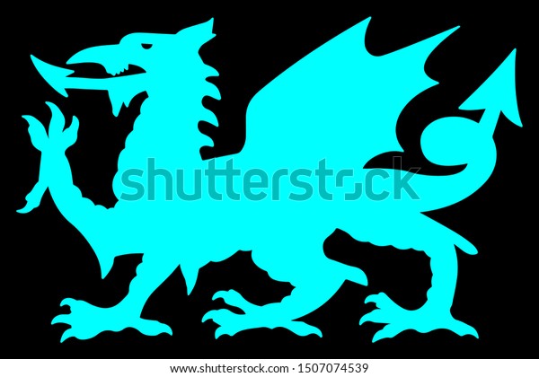 Welsh Silhouette Dragon Vector Illustration Stock Vector (Royalty Free ...