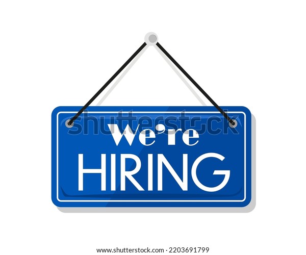 Were Hiring Vector Door Sign Isolated Stock Vector (Royalty Free ...