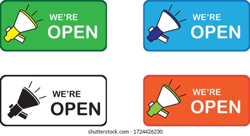 Were Open Sign Vector Graphic Stock Vector (Royalty Free) 1724426230 ...