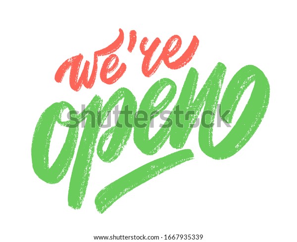 Were Open Vector Lettering Sign Stock Vector (Royalty Free) 1667935339 ...