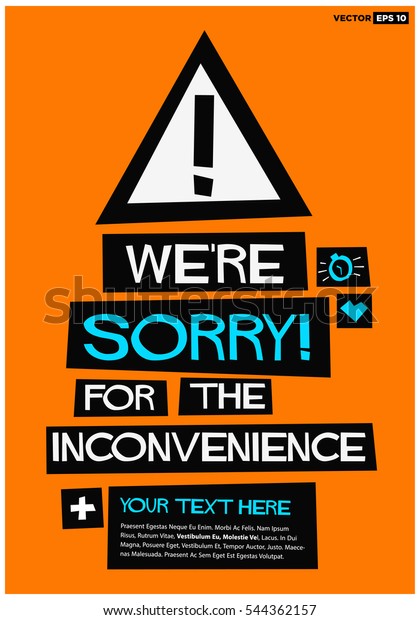 Were Sorry Inconvenience Flat Style Vector Stock Vector (Royalty Free ...