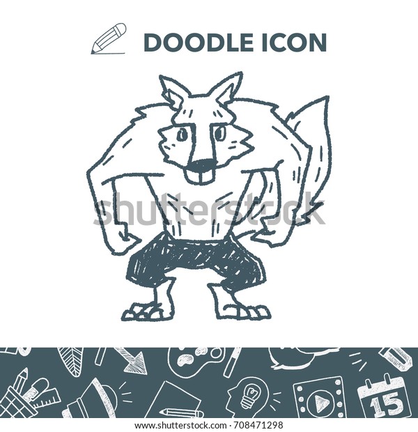 Werewolf Doodle Stock Vector (Royalty Free) 708471298 | Shutterstock