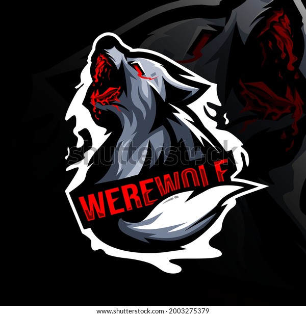 Werewolf Mascot Logo Esport Template Design Arkivvektor (royaltyfri ...