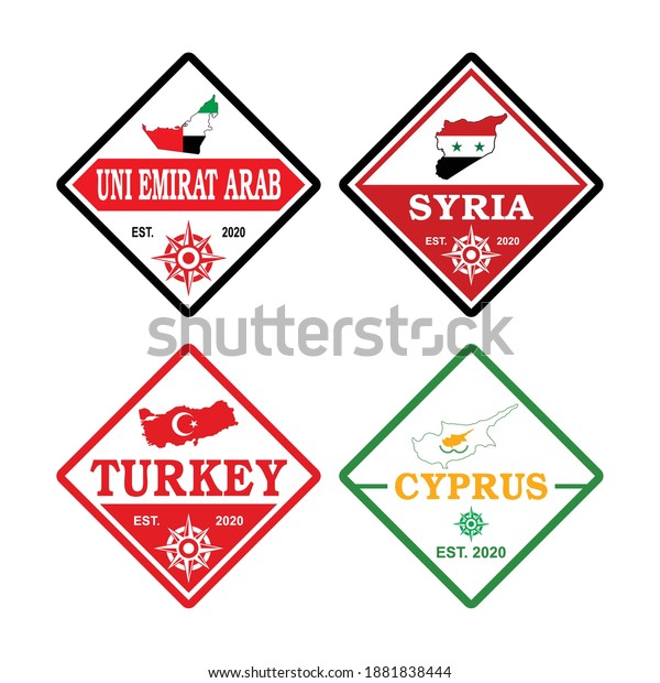 West Asia Map Vector Country Logo Stock Vector (Royalty Free ...