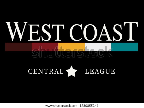 West Coast Slogan Typography Graphics Tshirt Stock Vector (Royalty Free ...