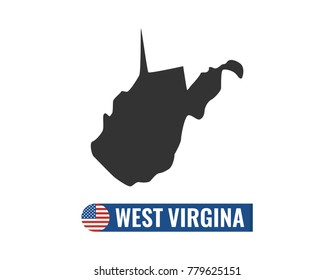 West Virginia Icon Us State Map Stock Vector (Royalty Free) 1539150935