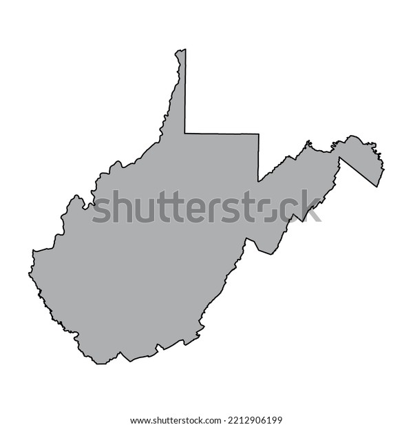 West Virginia Map Shape United States Stock Vector (Royalty Free ...