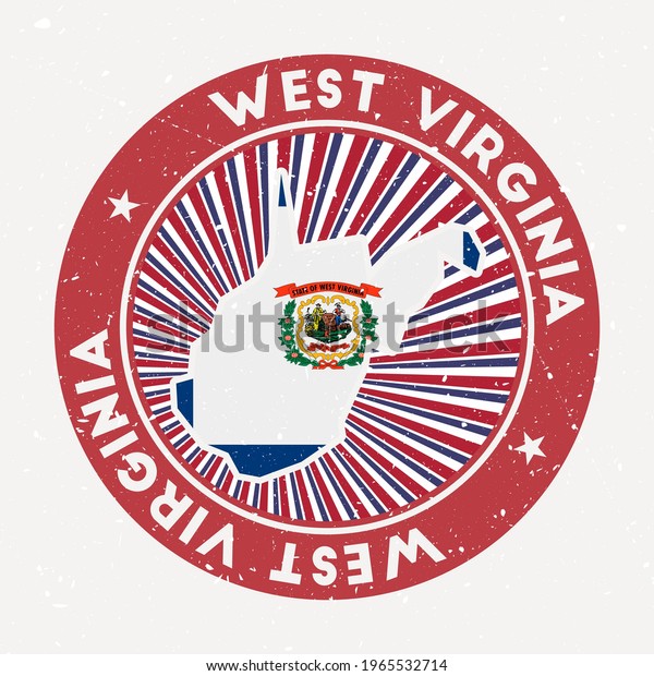 West Virginia Round Stamp Logo Us Stock Vector (Royalty Free ...