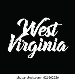 West Virginia Text Design Vector Calligraphy Stock Vector (Royalty Free ...