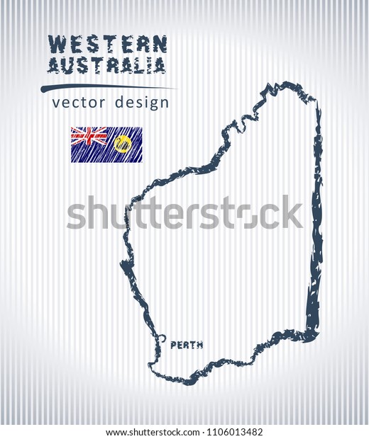 Western Australia National Vector Drawing Map Stock Vector (Royalty ...