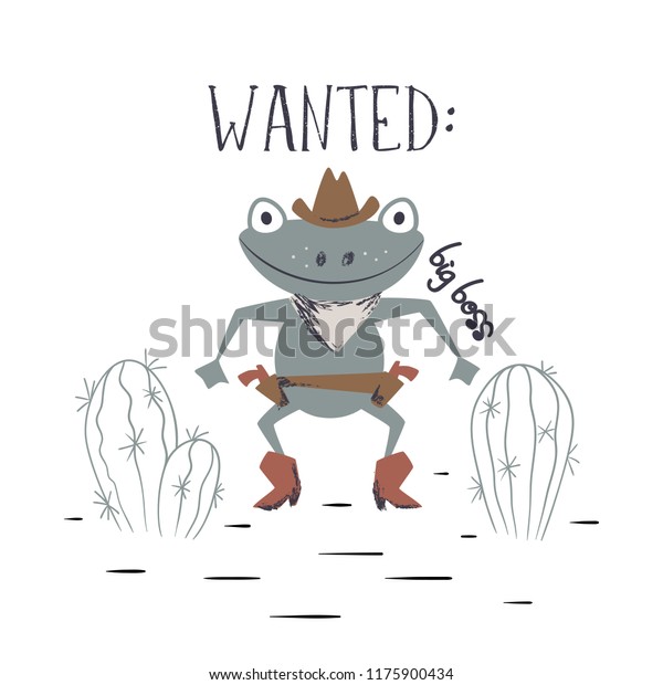 Western Frog Duel Cute Print Wild Stock Vector (Royalty Free ...