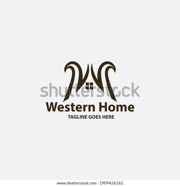 Western Home Logo Design Template Vector Stock Vector (Royalty Free ...