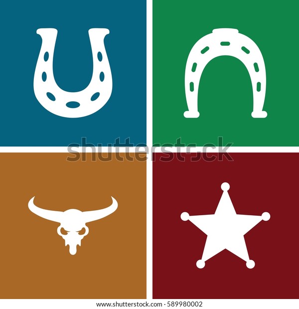 Western Icons Set Set 4 Western Stock Vector (Royalty Free) 589980002 ...