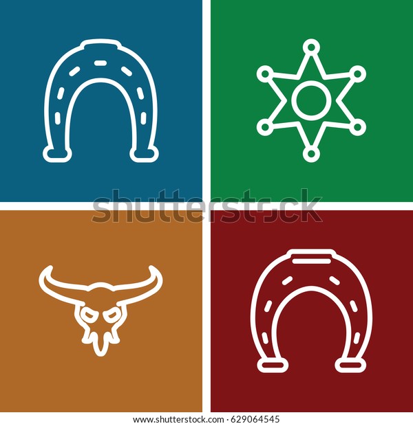 Western Icons Set Set 4 Western Stock Vector (Royalty Free) 629064545 ...