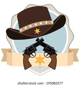 Western Label Cowboy Hat Stock Vector (Royalty Free) 195082577 ...