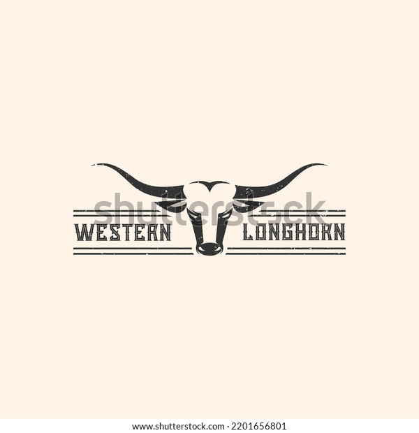 Western Logo Red Bull Skull Stock Vector (Royalty Free) 2201656801 ...