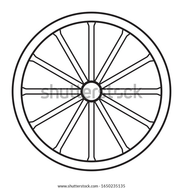 Western Old Fashioned Wagon Wheel Stock Vector (Royalty Free ...