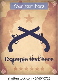 Western Style Poster Two Crossed Muzzle Stock Vector (Royalty Free ...