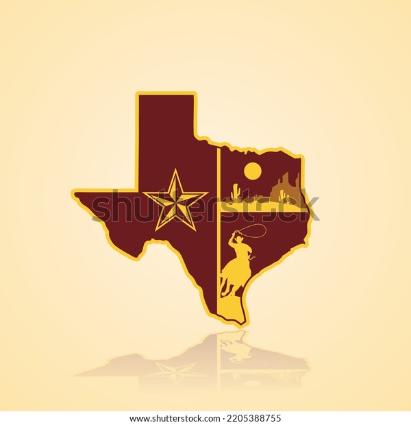 Western Texas Map Vector Illustration Stock Vector (Royalty Free ...