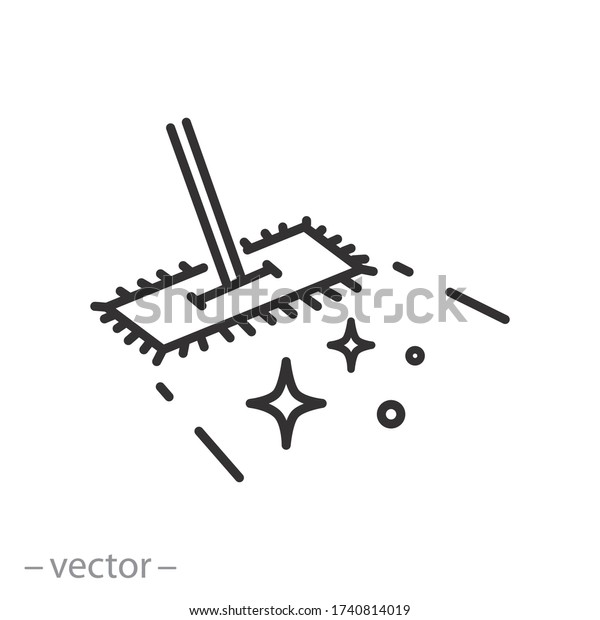 Wet Cleaning Icon Mop Shiny Floor Stock Vector (Royalty Free ...