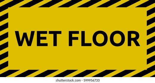 Wet Floor Stock Vector (Royalty Free) 599956733 | Shutterstock