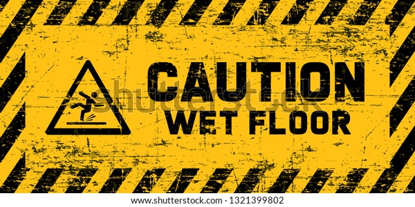 Wet Floor Area Attention Caution Sign Stock Vector (Royalty Free ...