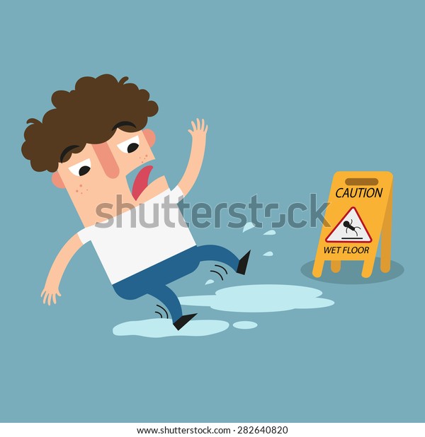 Wet Floor Caution Signdanger Slipping Isolated Stock Vector (Royalty ...