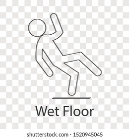Wet Floor Icon On Transparency Background Stock Vector (Royalty Free ...