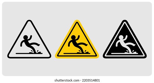 Wet Floor Sign Icons Vector Illustration Stock Vector (Royalty Free ...
