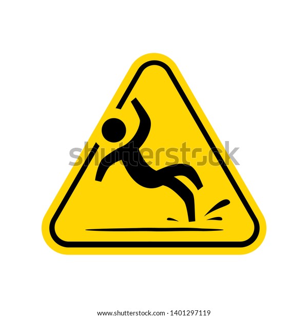 Wet Floor Sign Yellow Triangle Falling Stock Vector (Royalty Free ...