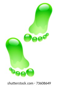 Wet Green Footprint Stock Vector (Royalty Free) 73608649 | Shutterstock