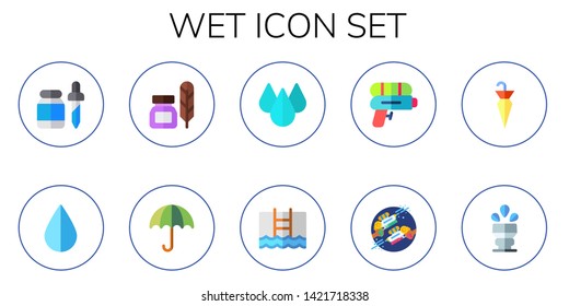 Wet Icon Set 10 Flat Wet Stock Vector (Royalty Free) 1421718338 ...