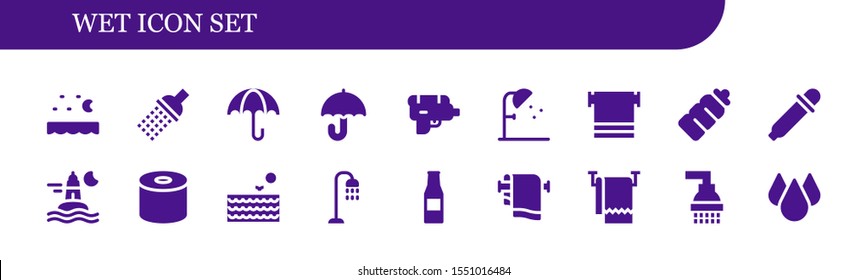 Wet Icon Set 18 Filled Wet Stock Vector (Royalty Free) 1551016484 ...