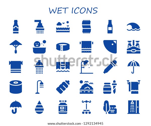 Wet Icon Set 30 Filled Wet Stock Vector (Royalty Free) 1292134945 ...
