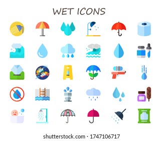 Wet Icon Set 30 Flat Wet Stock Vector (Royalty Free) 1747106717 ...