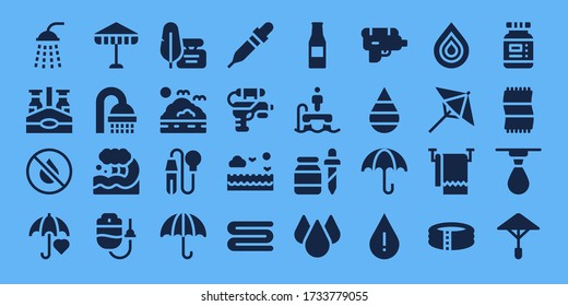Wet Icon Set 32 Filled Wet Stock Vector (Royalty Free) 1733779055 ...