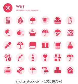 Wet Icon Set Collection 30 Filled Stock Vector (Royalty Free ...