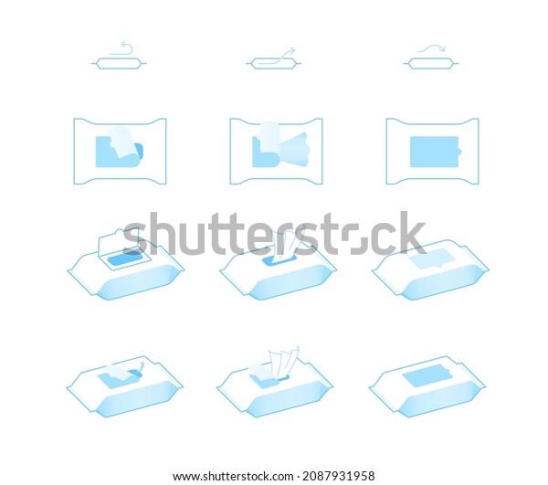 Wet Wipes Icon Set Vector Illustration Stock Vector (Royalty Free ...